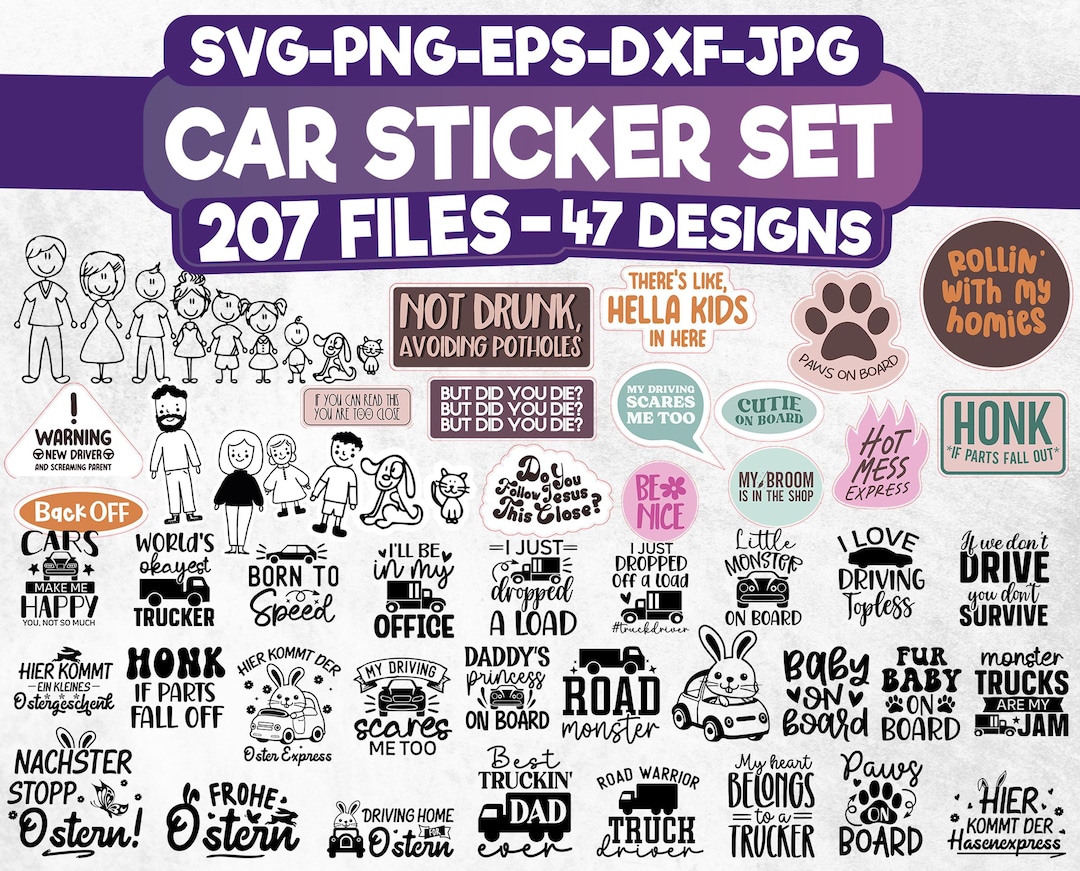 Funny Car Decals SVG Bundle: Sarcasm Stickers (digital Download) - Etsy
