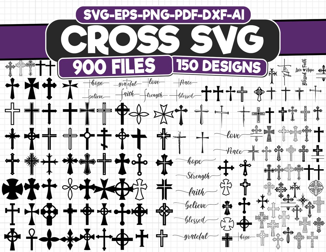 Cross SVG Mega Bundle: 150 Christian Designs (digital Download) - Etsy