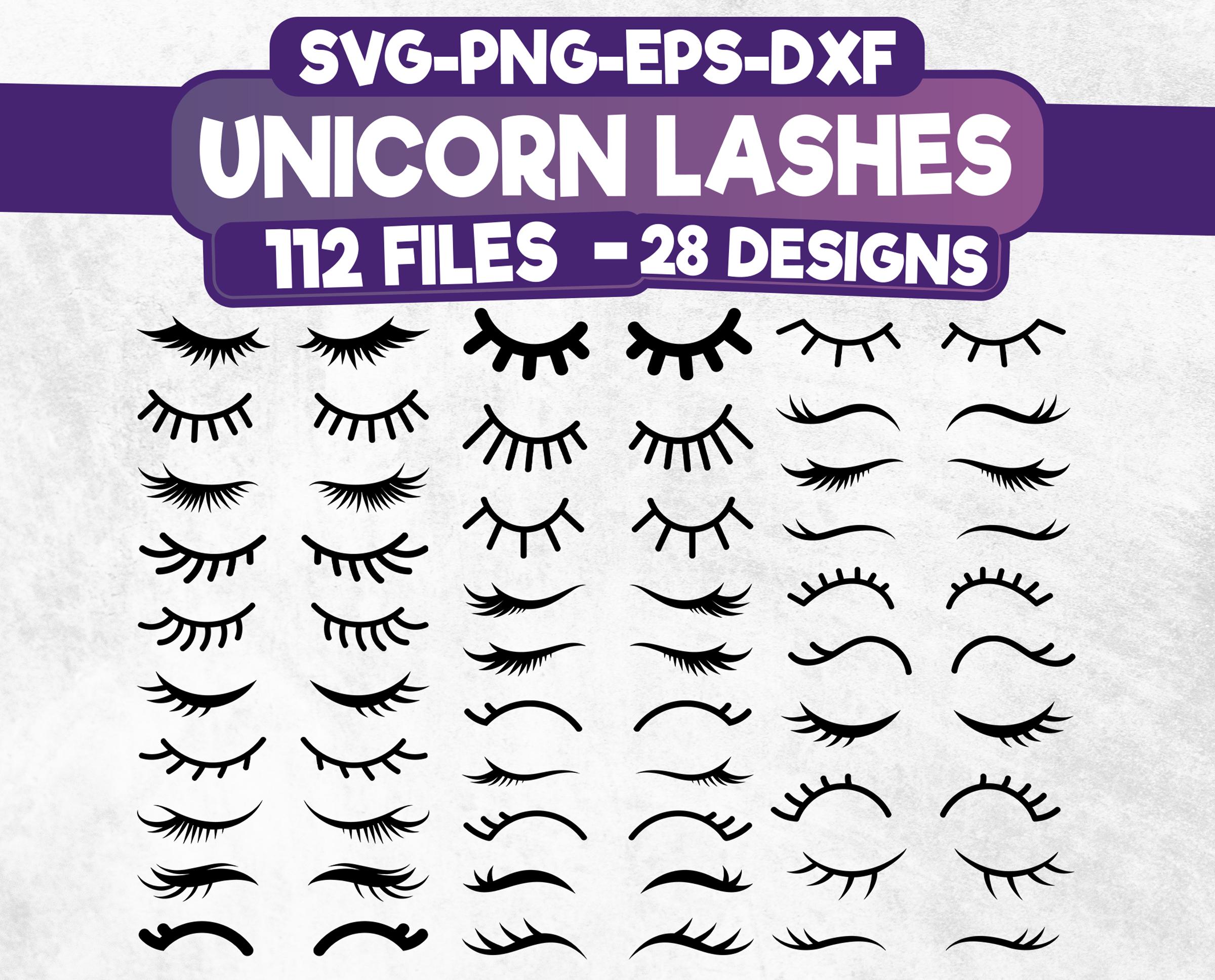 Eyelash Svg Bundle, Unicorn Lashes Svg, Wall Eyelash Svg, Laser Cut ...