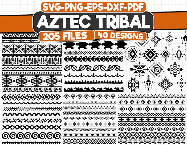 Aztec Svg Bundle, Border Svg, Tribal Svg, Indian Svg, Southwestern ...