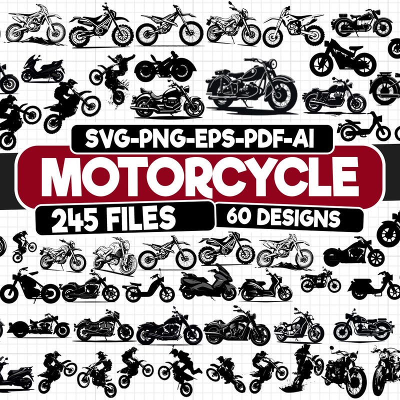 Motorcycle Svg - Etsy