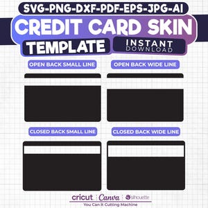Credit Card Skin Template, Credit Card Svg, Editable Canva File, Credit ...