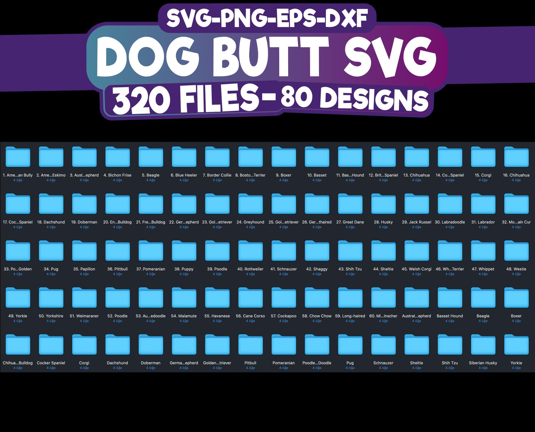Dog Butt Svg Bundle, Dog Silhouette Svg, Dog Svg, Dog Butt Silhouette ...