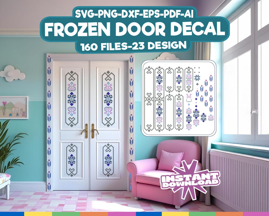 Frozen Door Decal Stickers SVG, Elsa Room Inspired Door Stickers ...