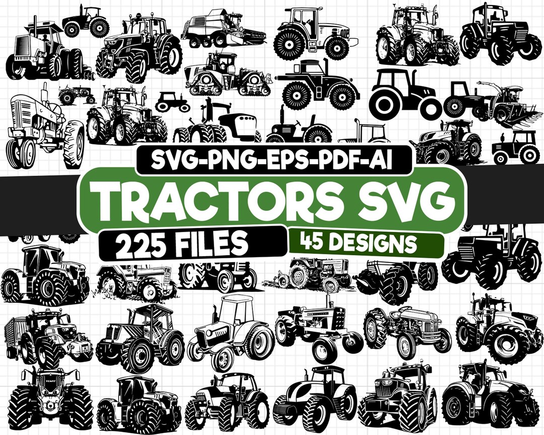 Tractor SVG Bundle, Farming, Agriculture, Vintage & Modern Tractors ...