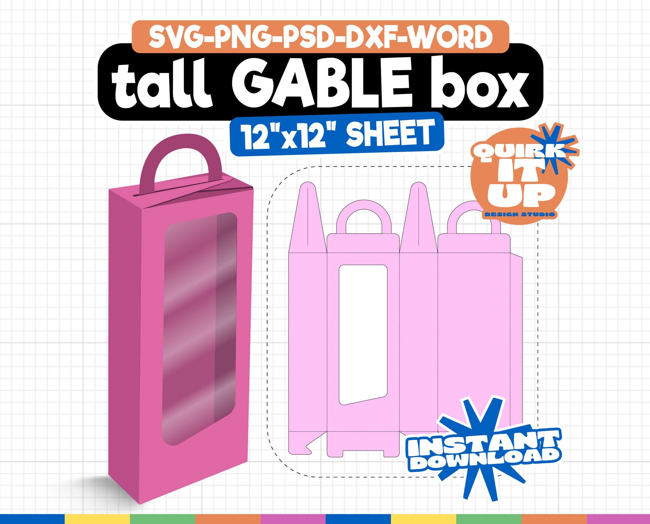 Tall Gable Box Template - Doll Box Template, 12x12 Sheet for DIY ...