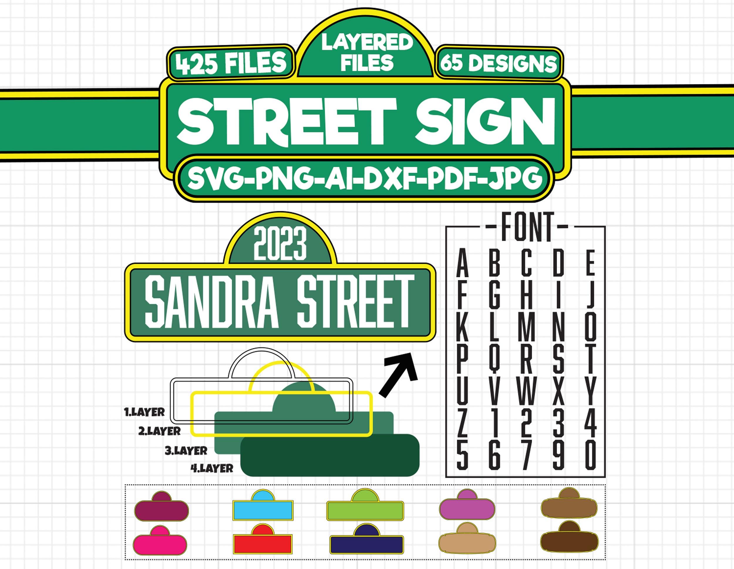 Street Sign Svg, Custom Street Sign, Street Sign Font, Street Sign ...