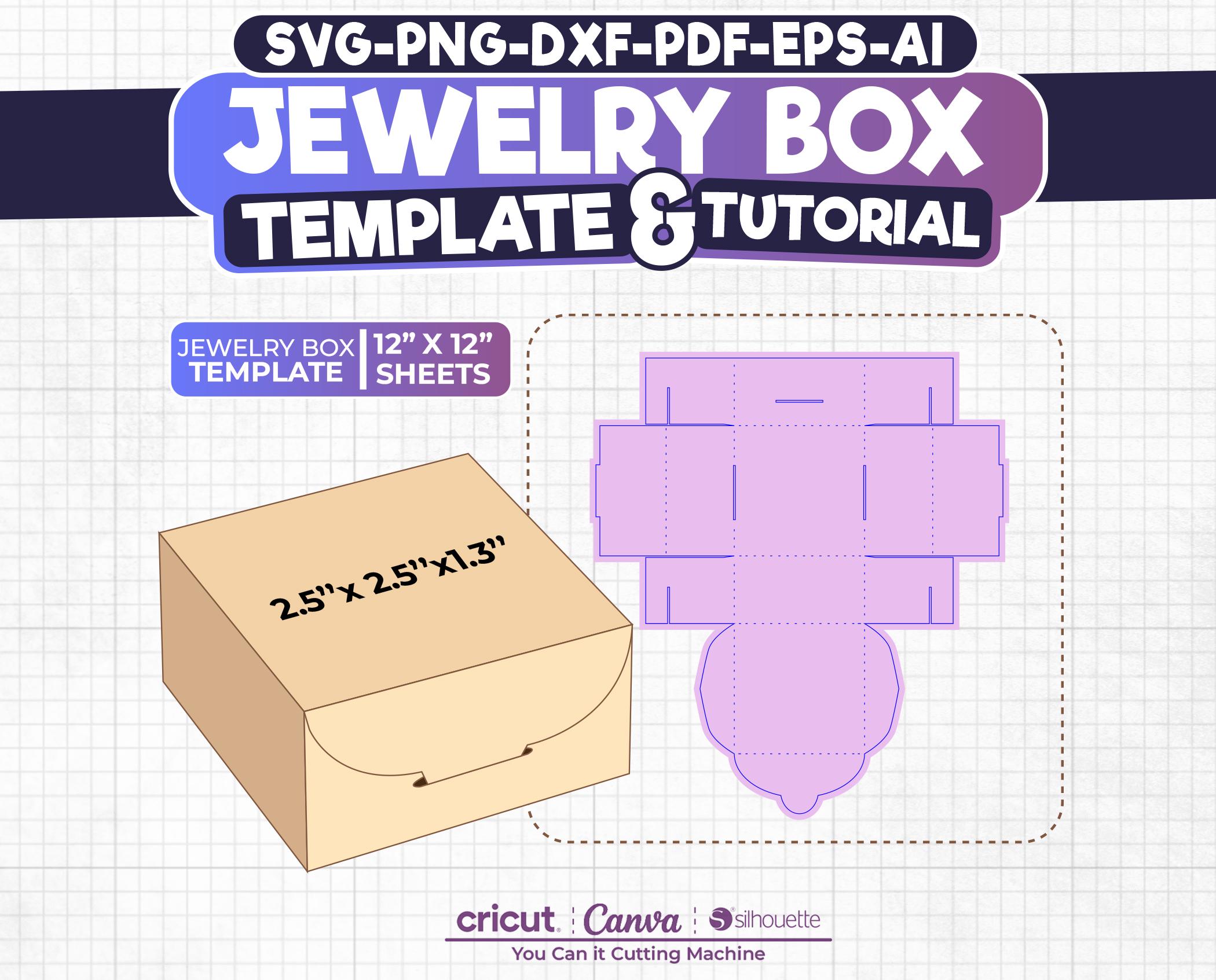 Jewelry Box Template, Earring Box SVG Template, Square Box Svg, Earring ...