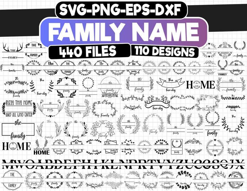 Family Monogram Svg Bundle, Family Name Monogram SVG Bundle, Monogram ...