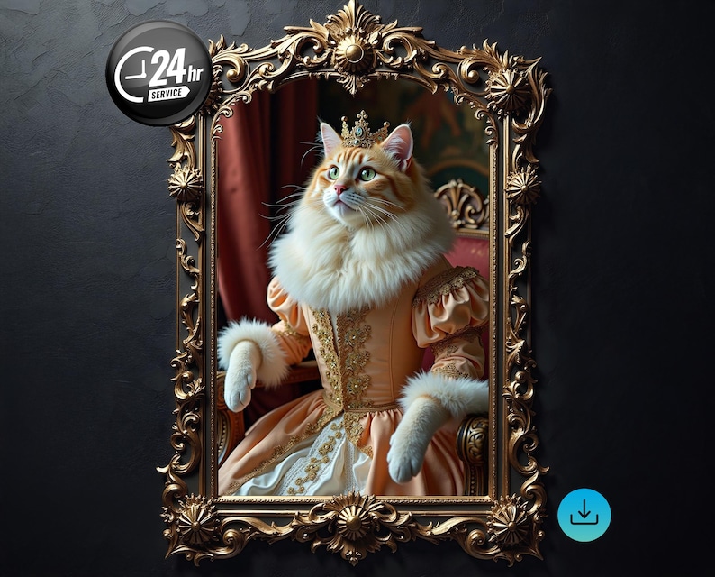 Custom Royal Cat Portrait: Renaissance Pet Art (digital) - Etsy
