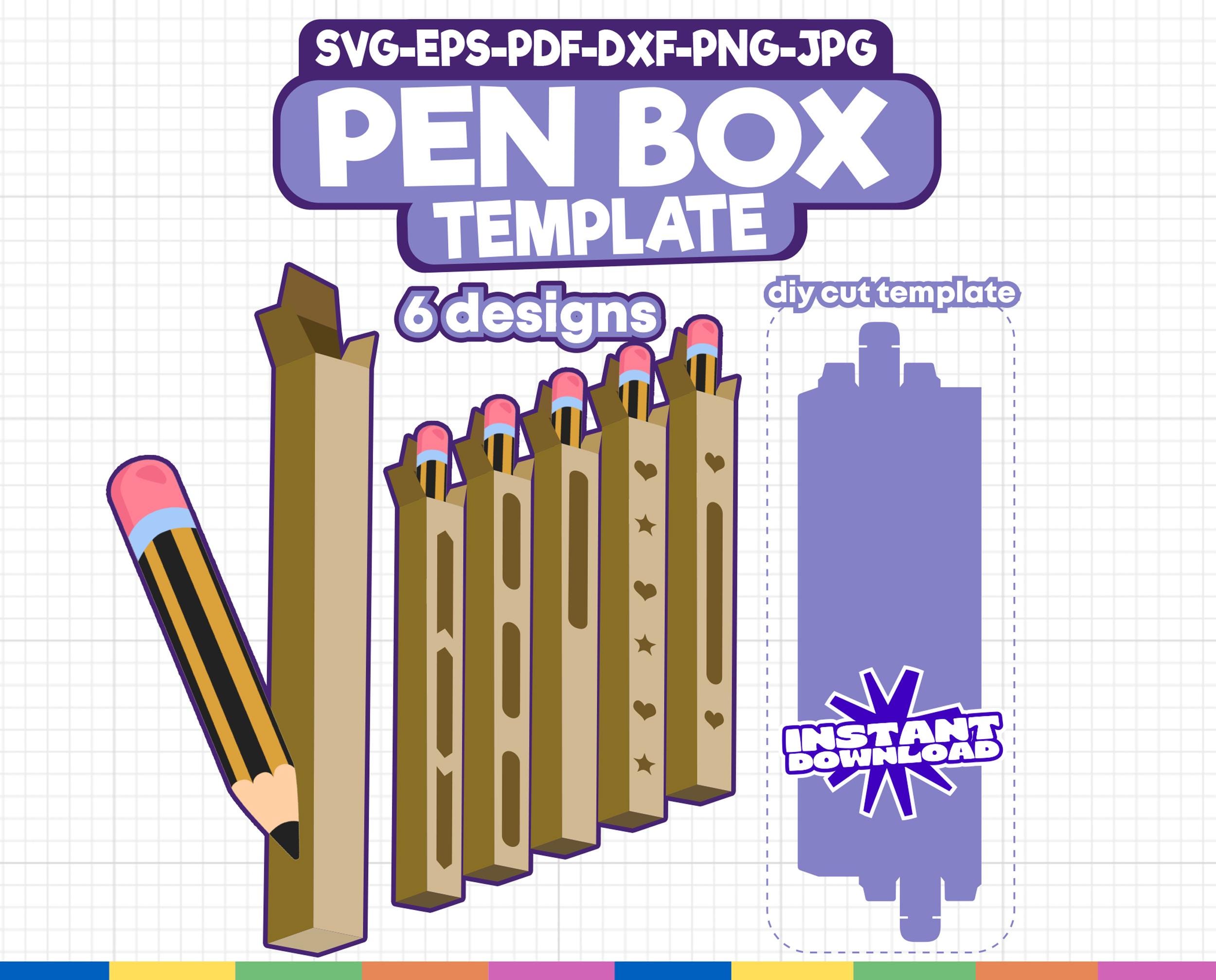 Pen Box SVG, Epoxy Pen Box Template, Pen Box Template, Glitter Pen Box ...