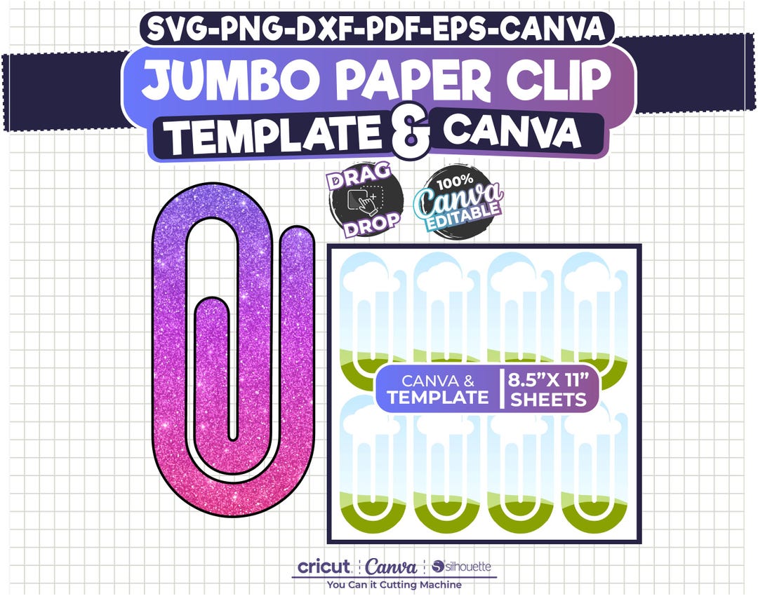 Jumbo Paper Clip Template, Jumbo Paper Clip File, Canva Template ...