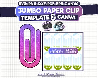 Jumbo Paper Clip Template: Editable Canva Design (8.5"x11" Printable ...