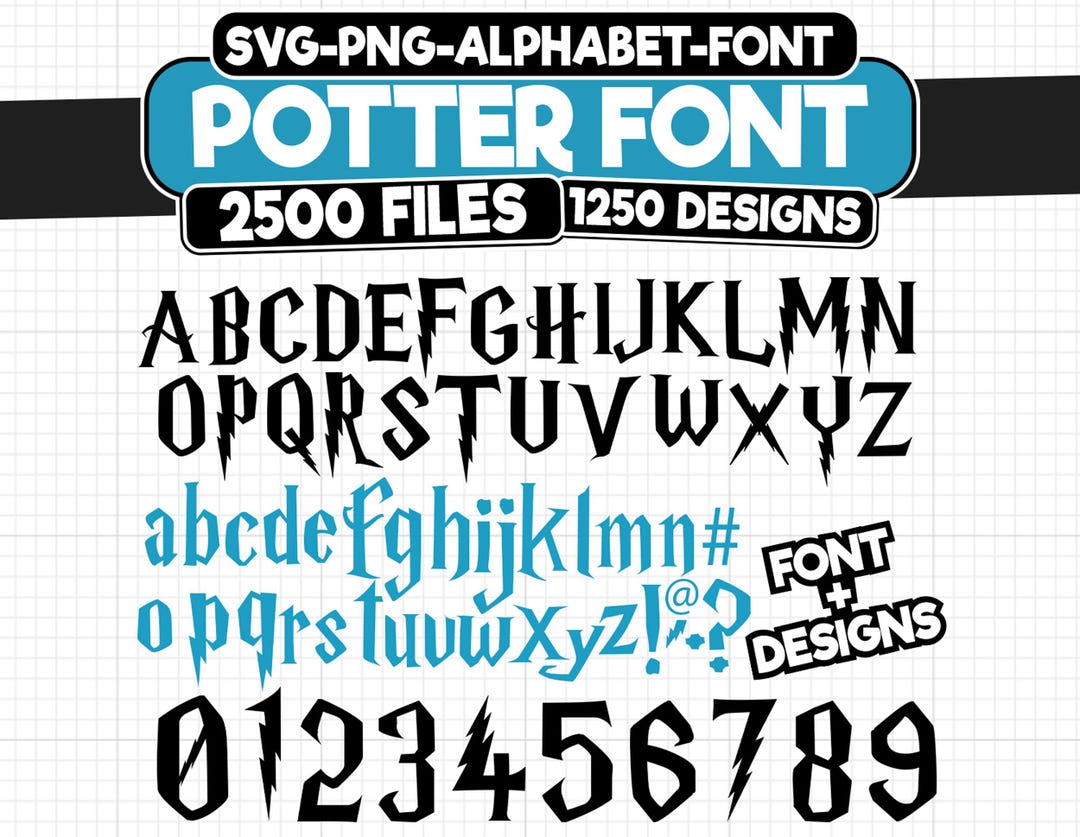 Potter Font SVG Bundle: Wizard Alphabet, Magic Letters (instant ...
