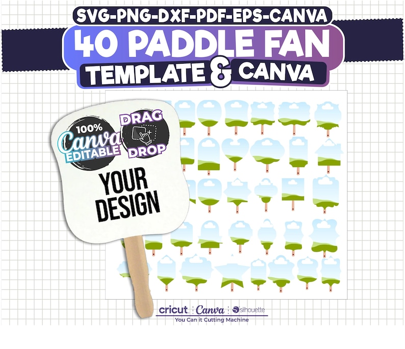 40 Fan Template Svg, Church Fan Template, Birthday Fan, Christmas Fan ...