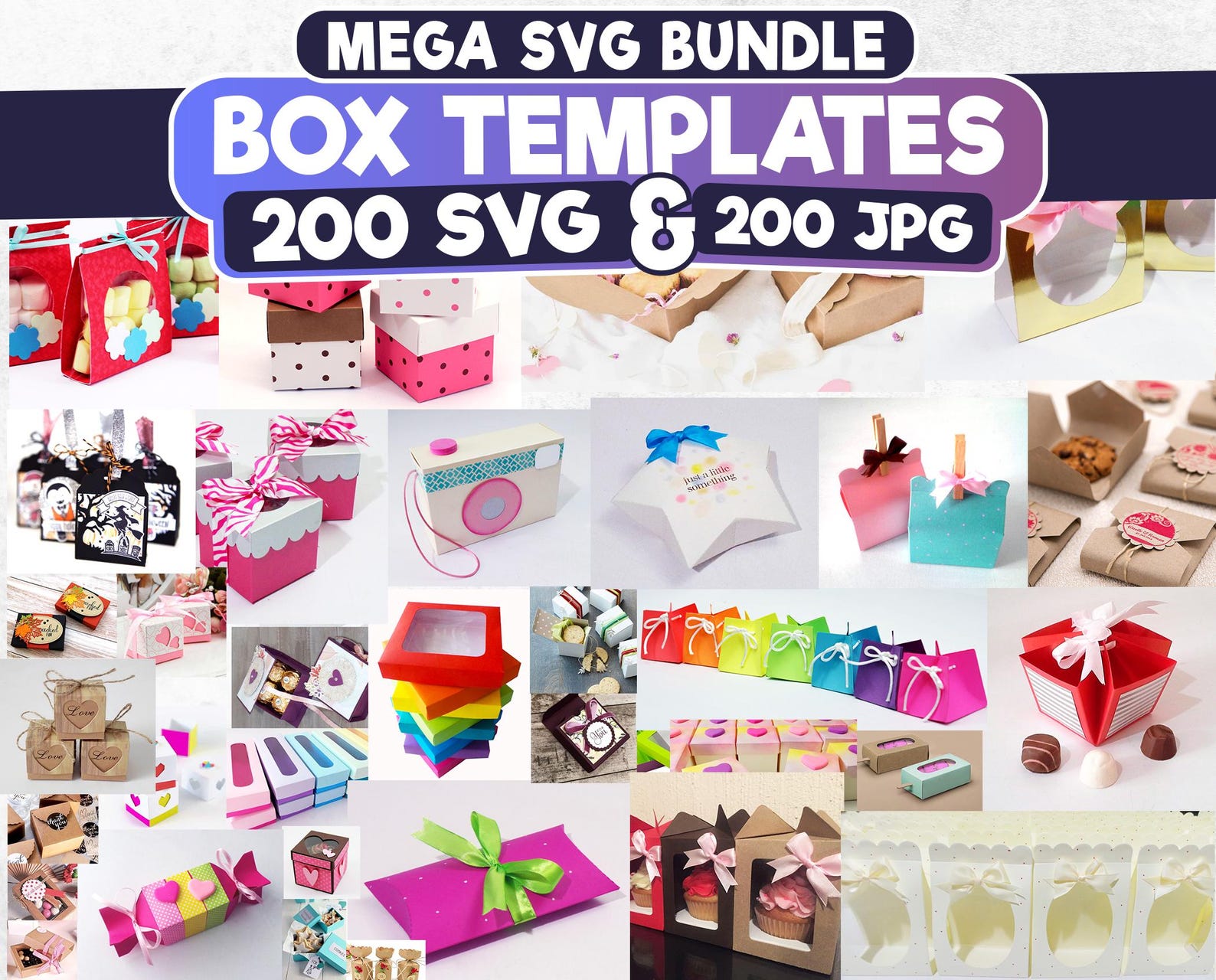 200 Mega SVG Box Templates Bundle, Box Svg, Gift Box Template, Box ...