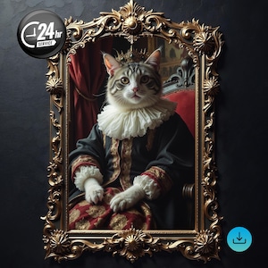 Custom Royal Cat Portrait: Renaissance Pet Art (digital) - Etsy