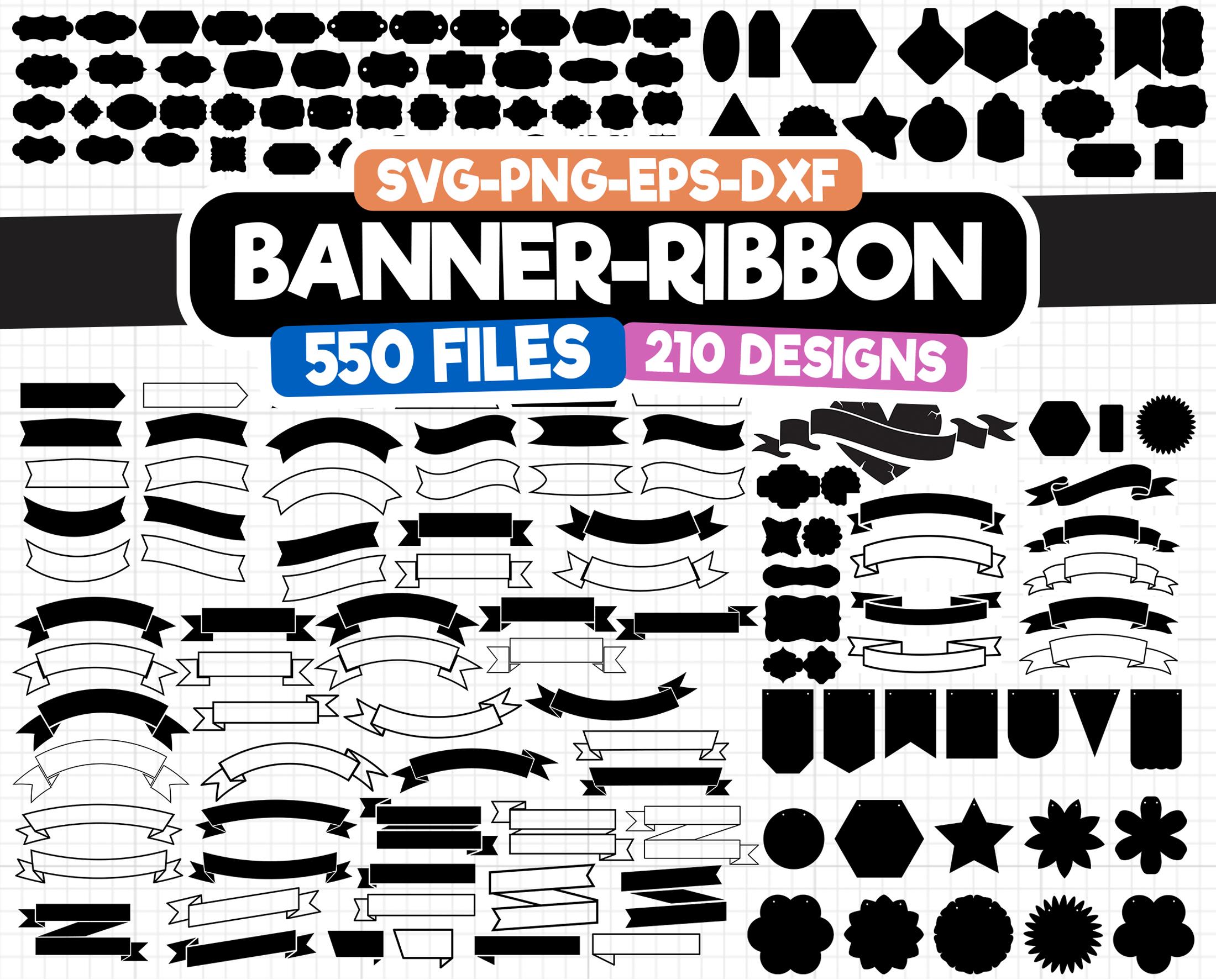 Banner Svg, Ribbon Svg Bundle, Ribbon Banner, Scallop Banner Svg ...