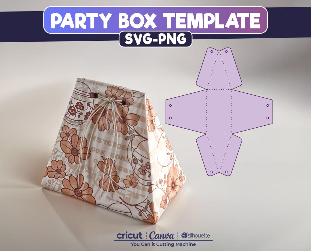 Party Box Template | Gift Box SVG | Favor Box Cut File | Cricut ...