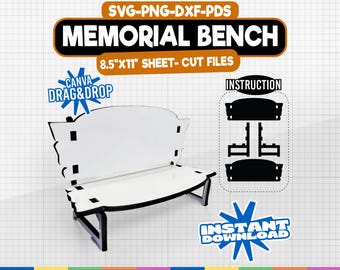 Memorial Bench Template, Sublimation Bench Blank, Memorial Bench Svg ...