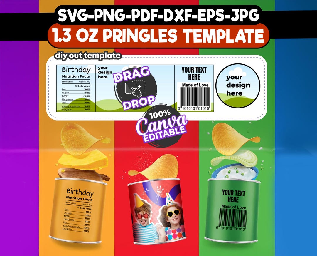 Pringles 1.3 Oz Labels Template | Pringles Template | Custom Chip Can ...