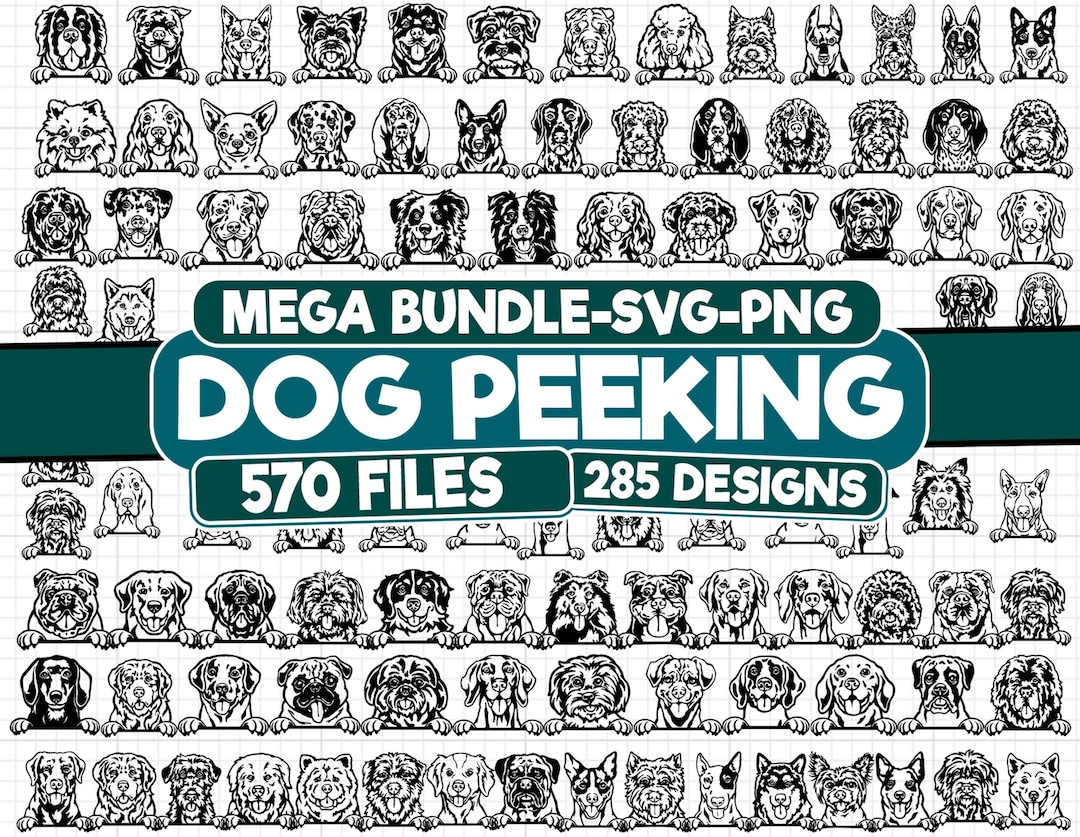 Dog Peeking Svg, Dog Svg, Dogs Vector Art, Peeking Dog Png, 570 Files ...