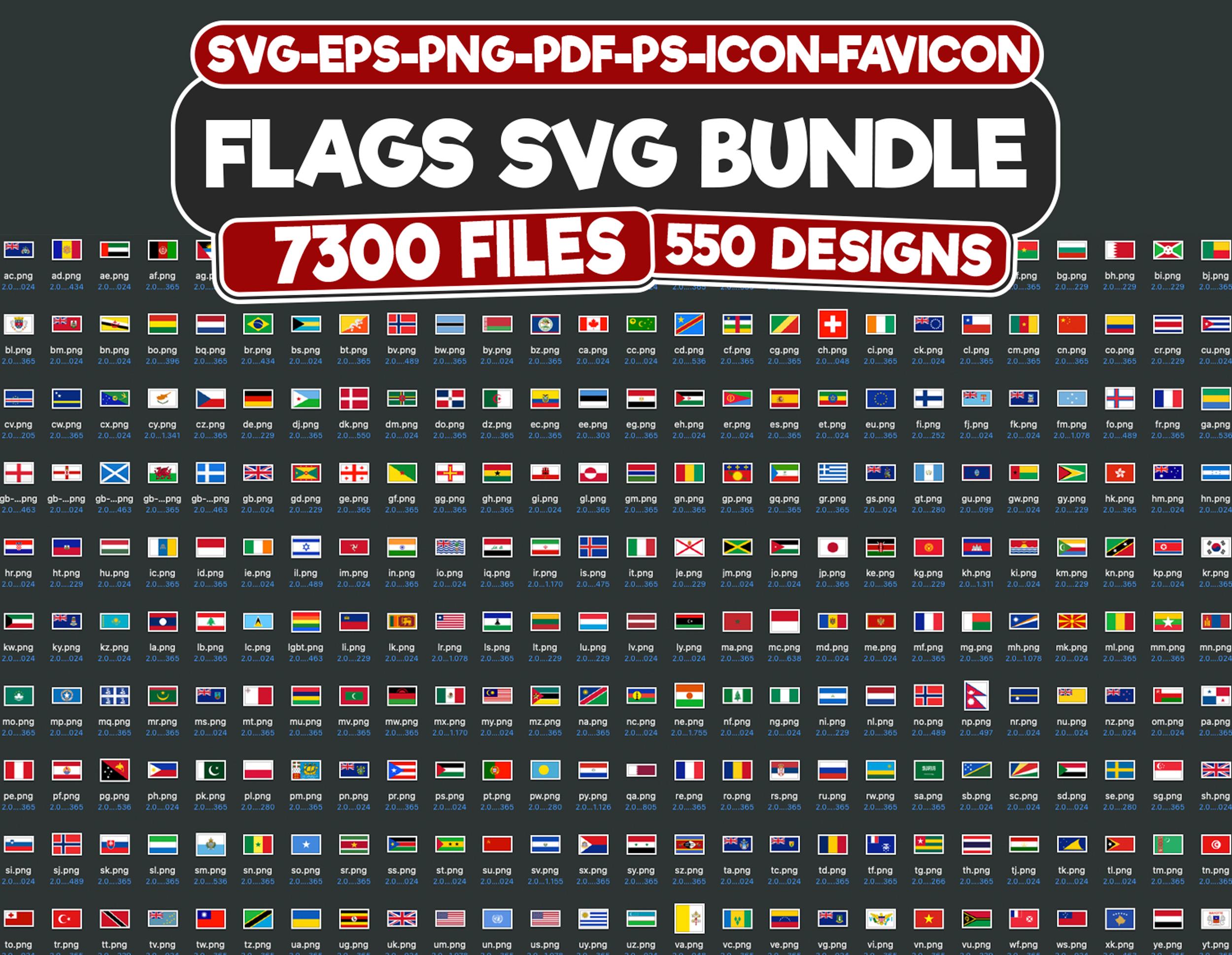 Flags SVG Bundle, Flag Png, World Flags SVG, 260+ Country Flags, ICON ...