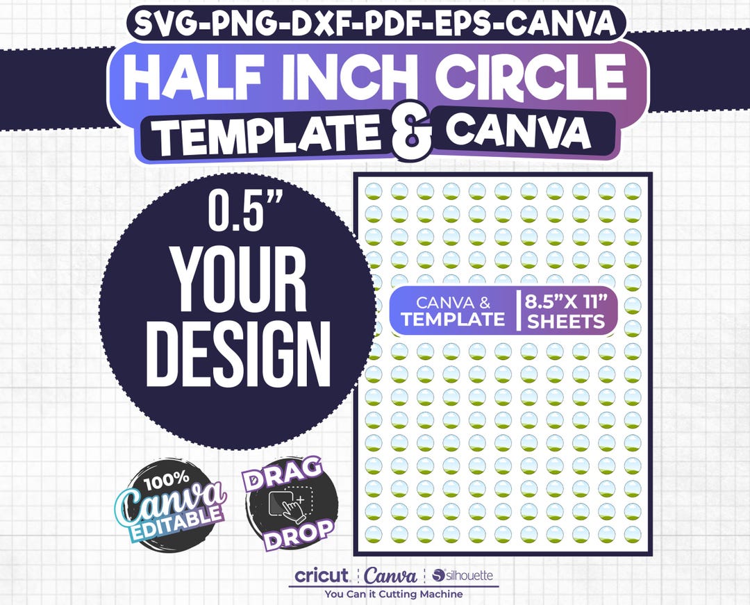 Half Inch Circle Label Template for Stickers - 0.5” Round Label Design ...