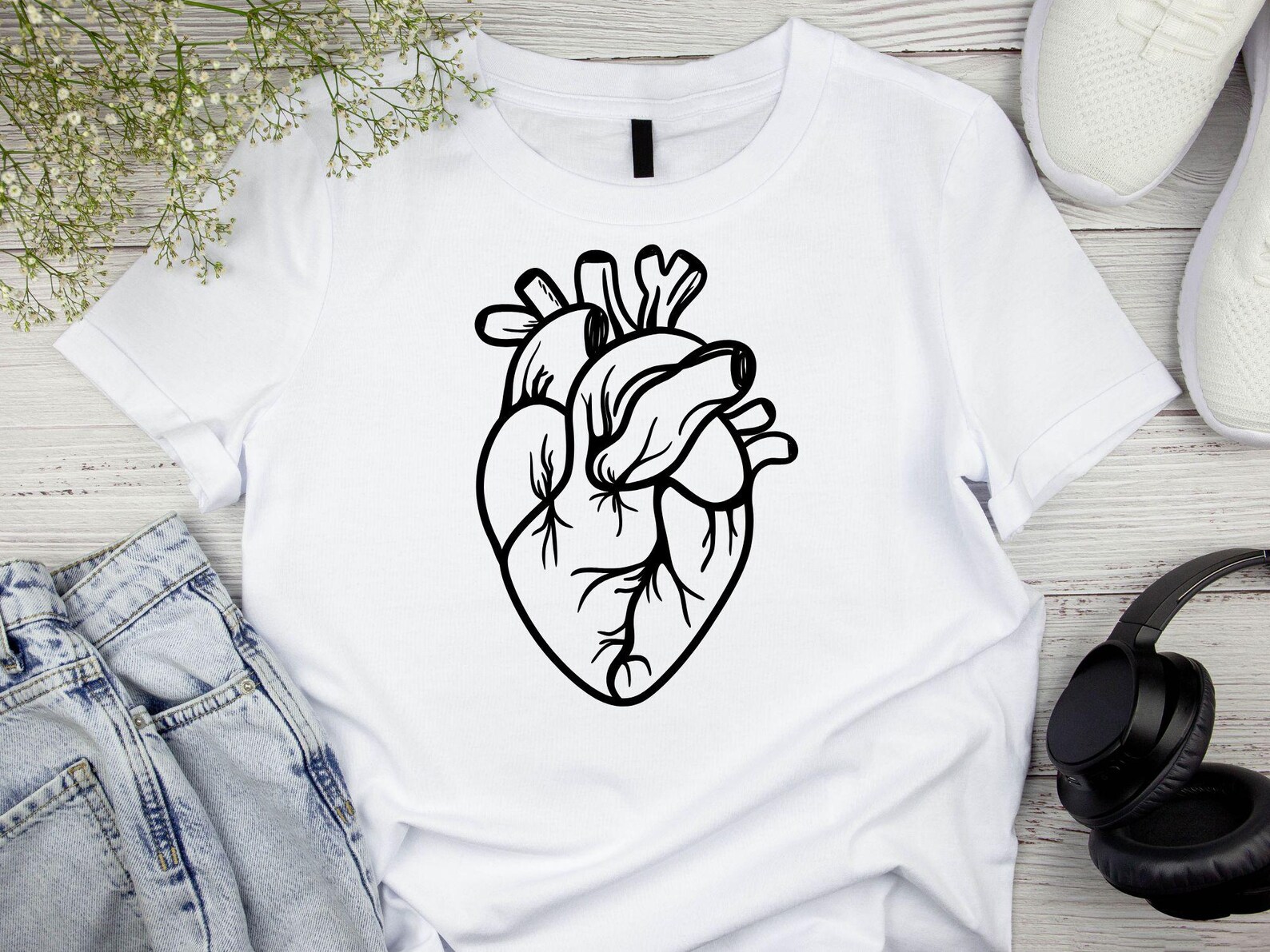 Anatomical Heart SVG Bundle: Floral, Medical Anatomy (cut File) - Etsy