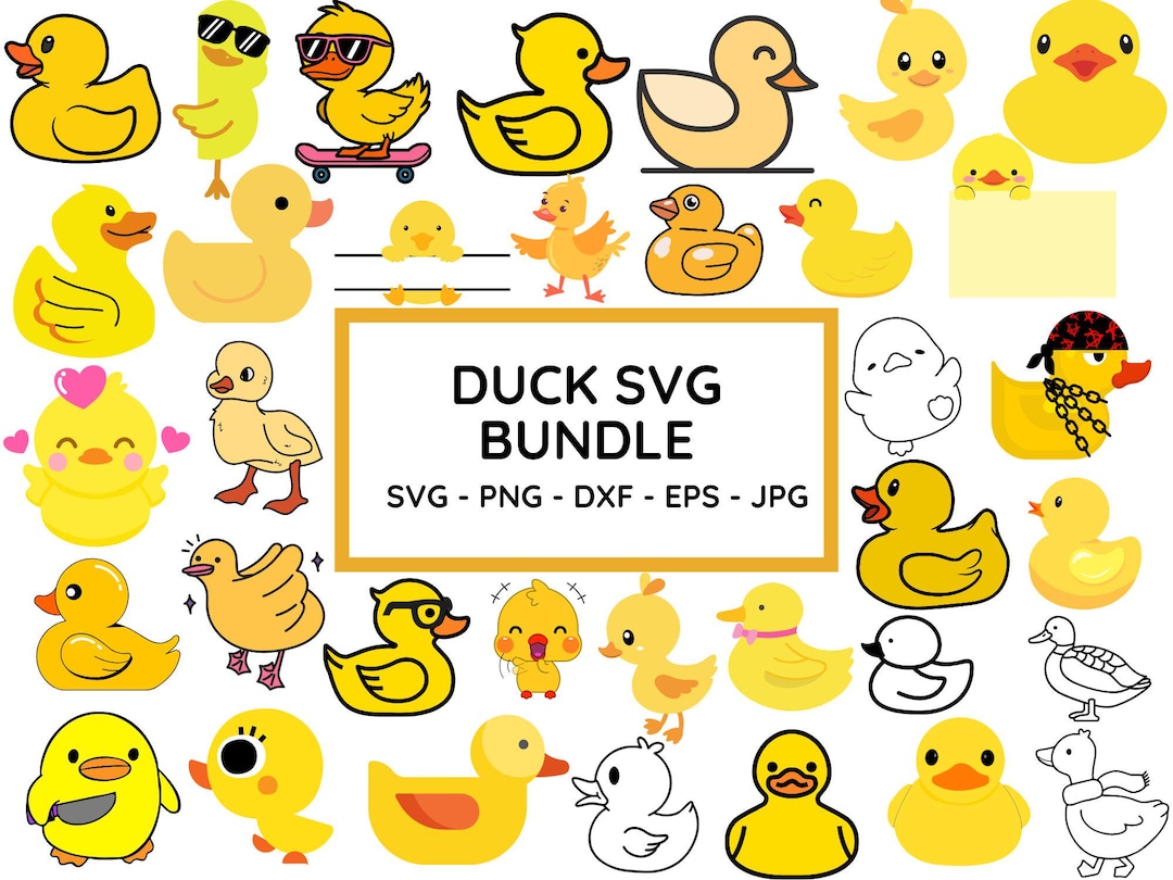 Duck Svg Bundle, Rubber Ducky Svg, Rubber Duck Svg, Duck Clipart, Duck ...
