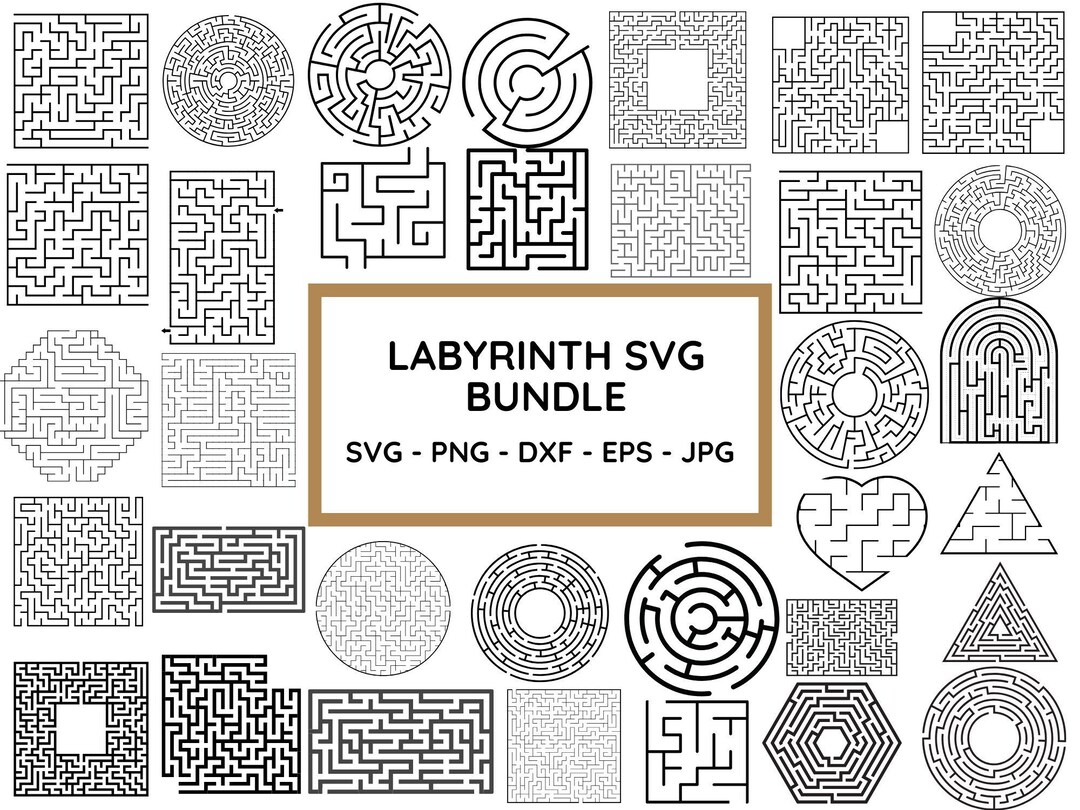 Labyrinth SVG Bundle, Maze Png Bundle, Labyrinth Clipart, Maze Svg ...
