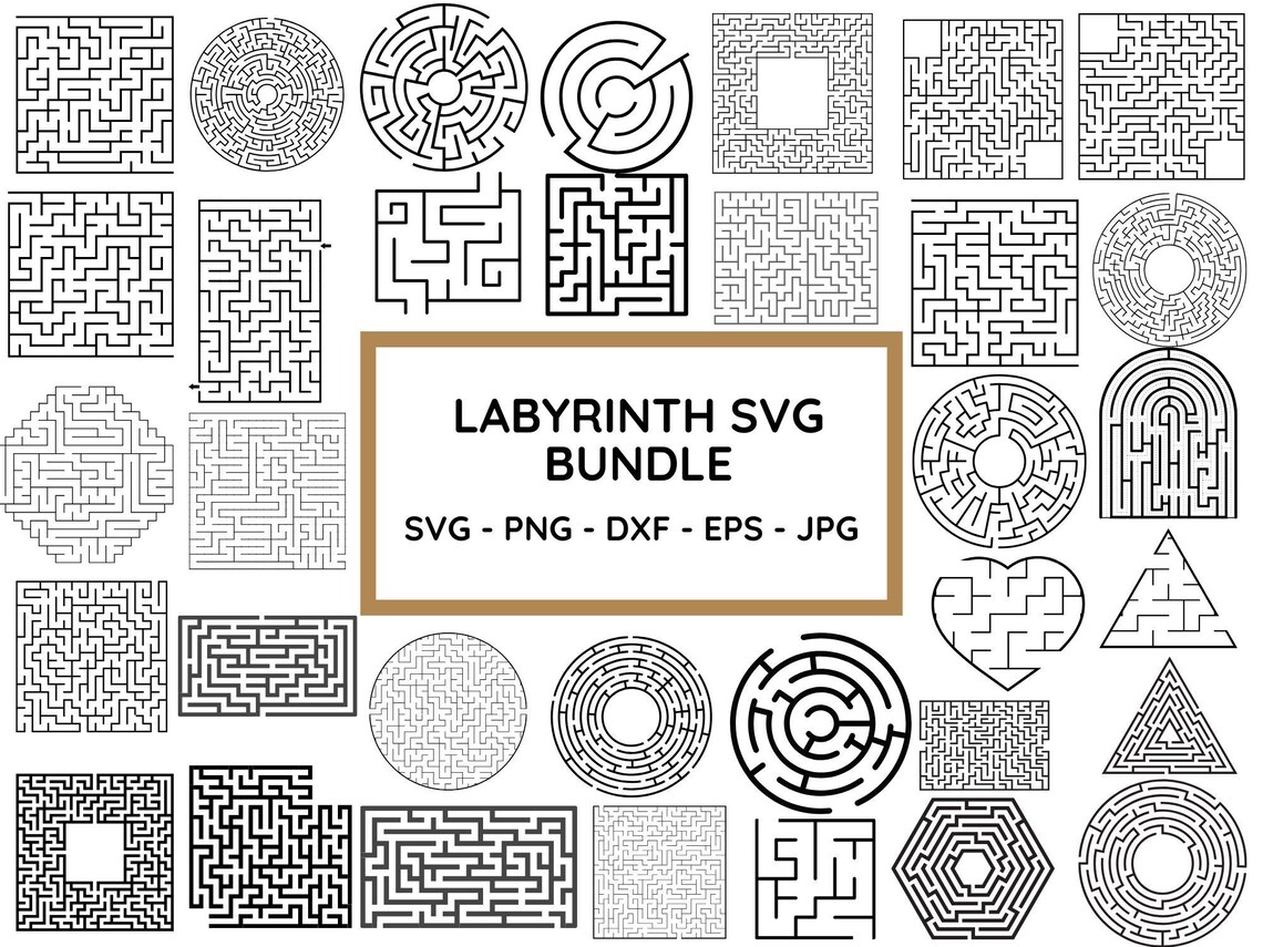 Labyrinth SVG Bundle, Maze Png Bundle, Labyrinth Clipart, Maze Svg ...