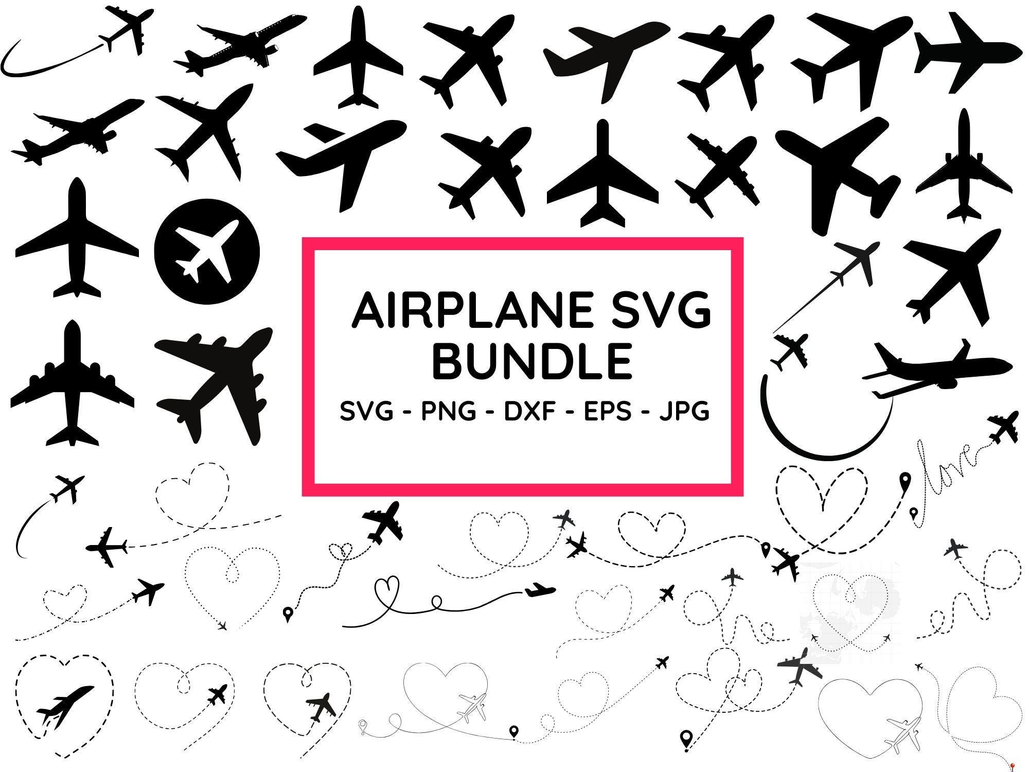 Airplane SVG Clipart Bundle: Travel Silhouette (digital Download) - Etsy