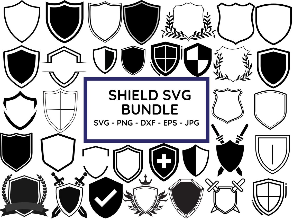 Shield SVG Bundle: Badges, Silhouette Cut Files (digital Download) - Etsy