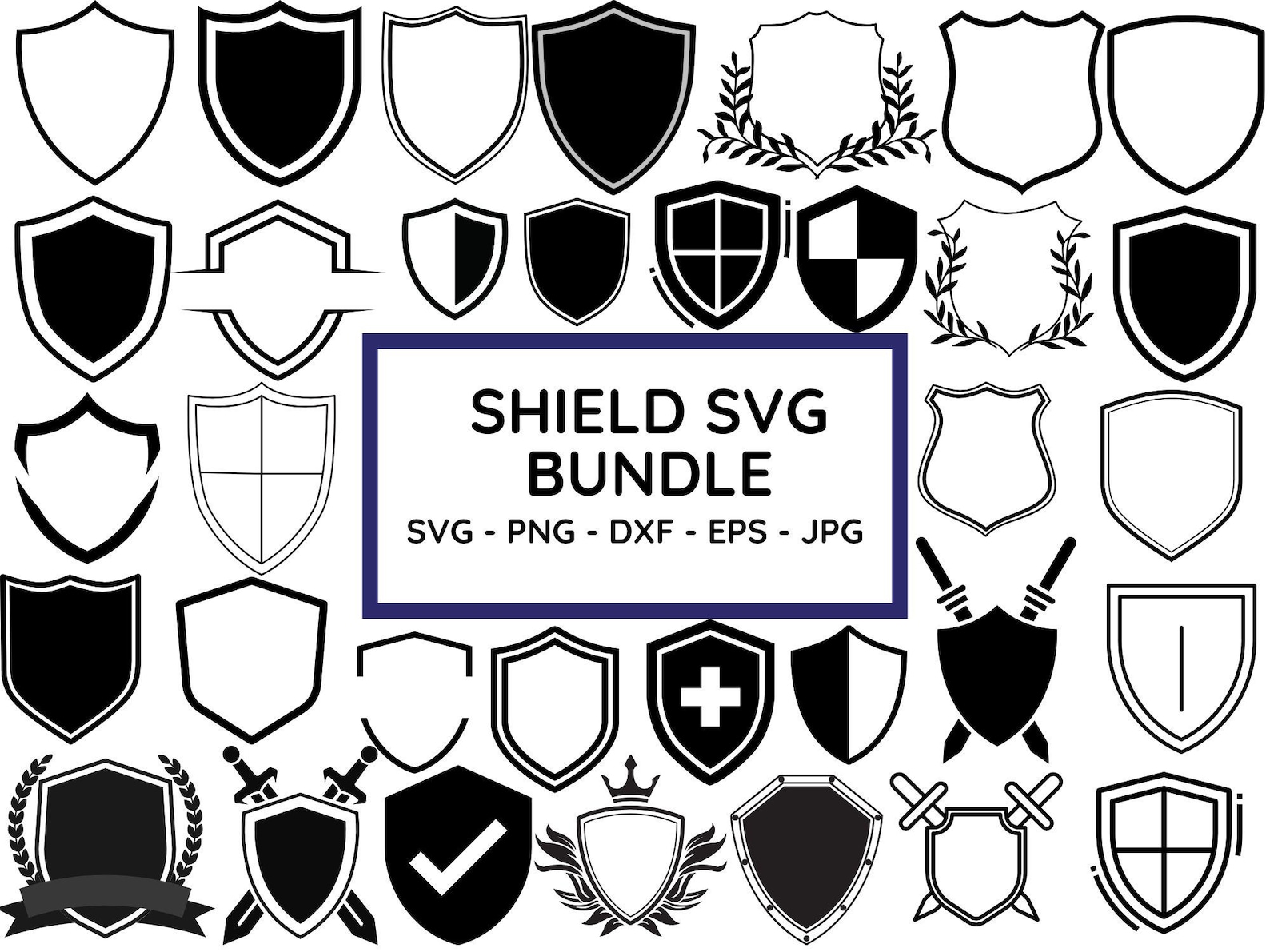 Shield SVG Bundle, Shield PNG Bundle, Shield Clipart, Shield SVG Cut ...
