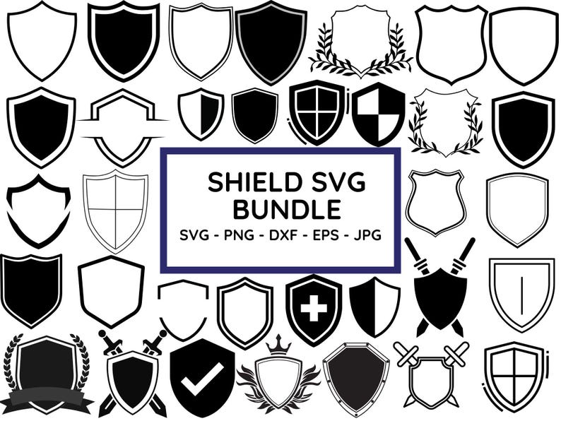 Shield SVG Bundle, Shield PNG Bundle, Shield Clipart, Shield SVG Cut ...