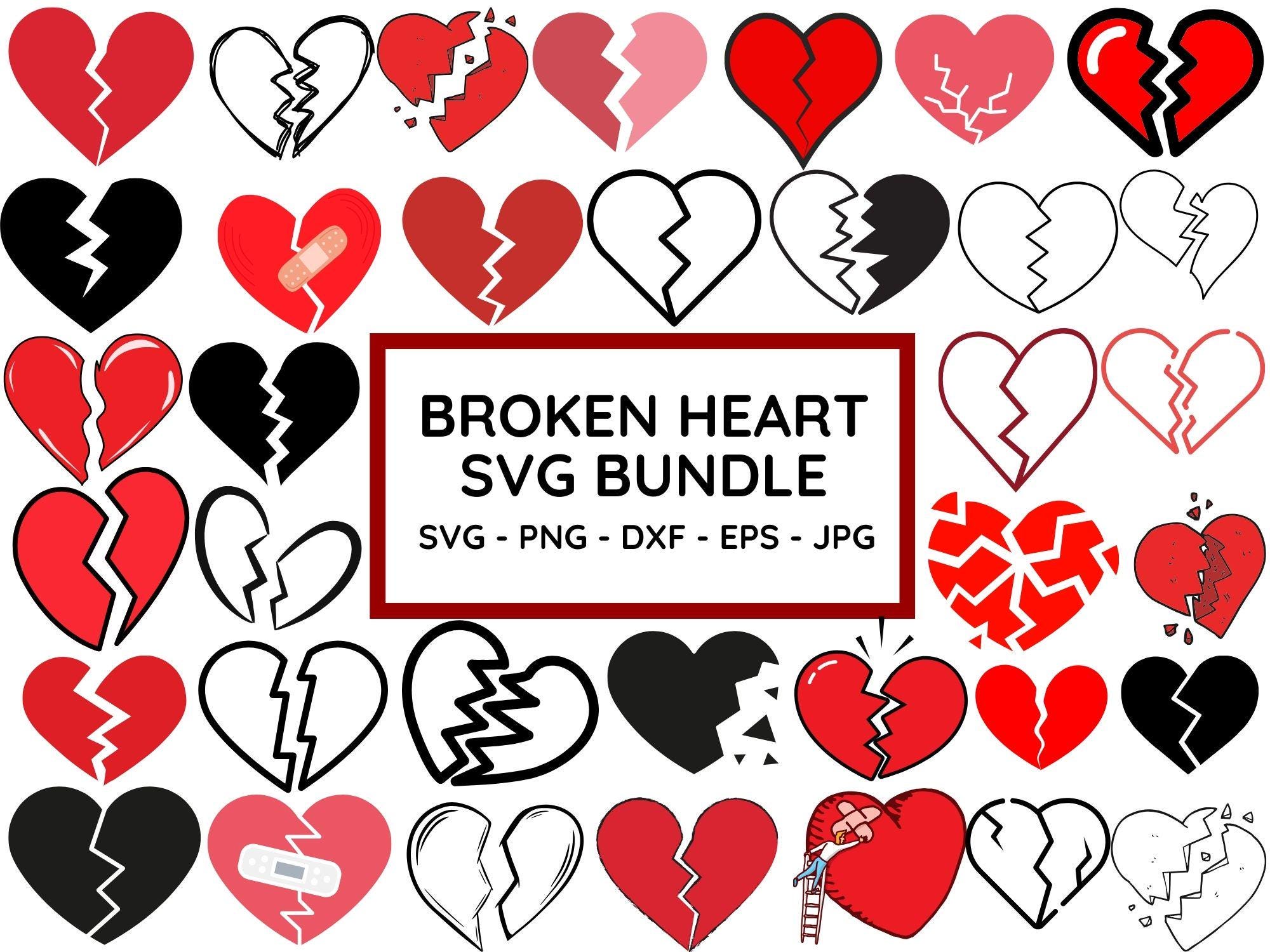 Broken Heart Svg , Broken Heart Clipart , Heart Svg, Broken Heart Svg ...