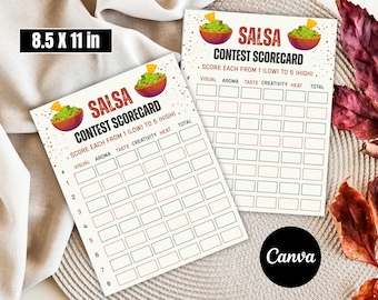 Editable Salsa Contest Scorecard Template | Printable Salsa Tasting ...