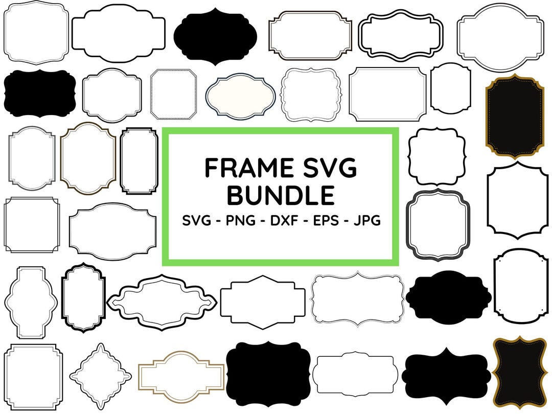 Vintage Label Frame SVG Bundle: Cricut, Silhouette (digital Download ...