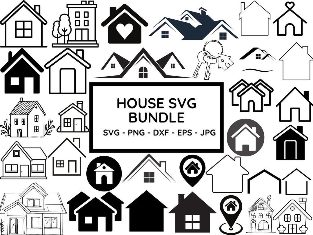 House SVG Bundle: Clipart, Vector, Silhouette (digital Download) - Etsy