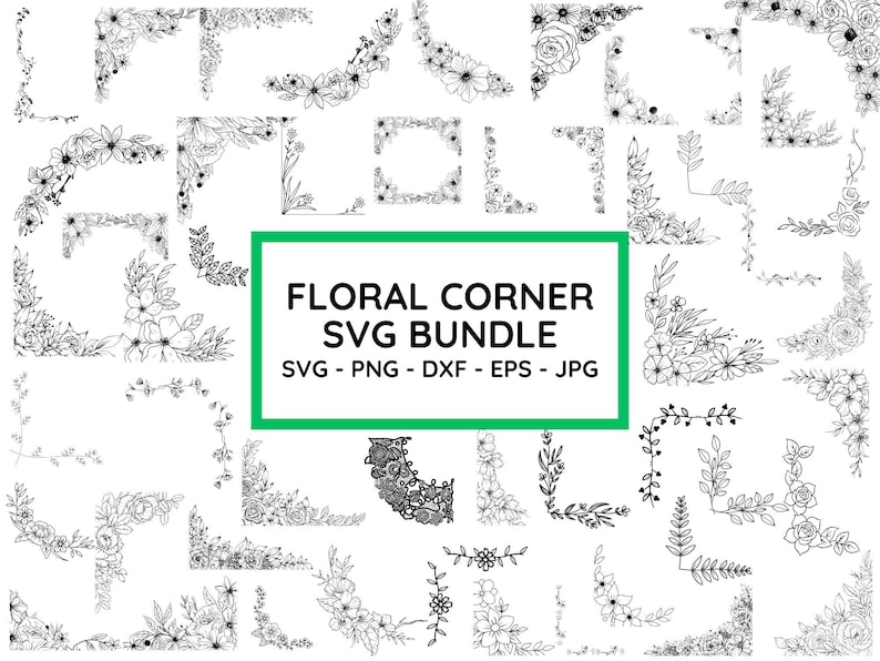 Corner Svg Bundle, Corner Svg, Floral Corner Svg Files, Decorative Page ...