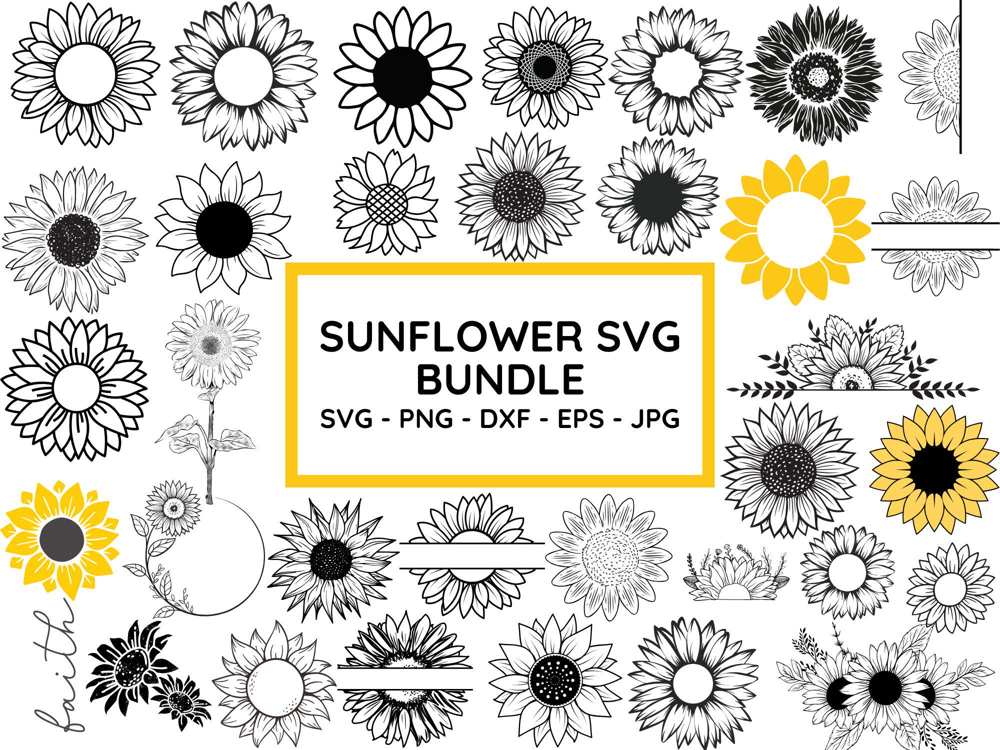 Sunflower SVG Bundle: Cricut Cut Files, Clipart (digital Download) - Etsy