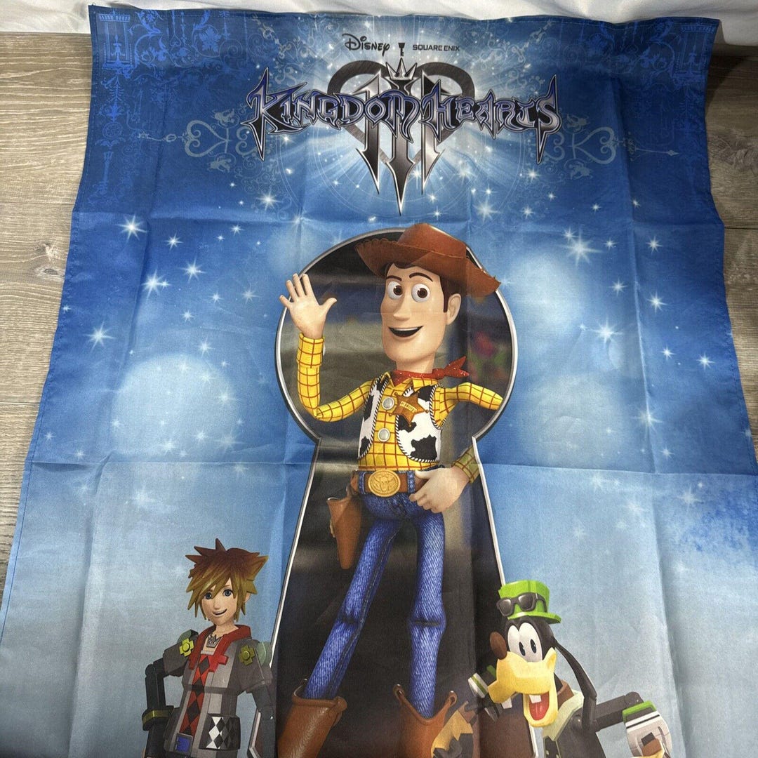 Disney Square Enix Kingdom Hearts Promotional Fabric Cloth Poster 40x27 ...