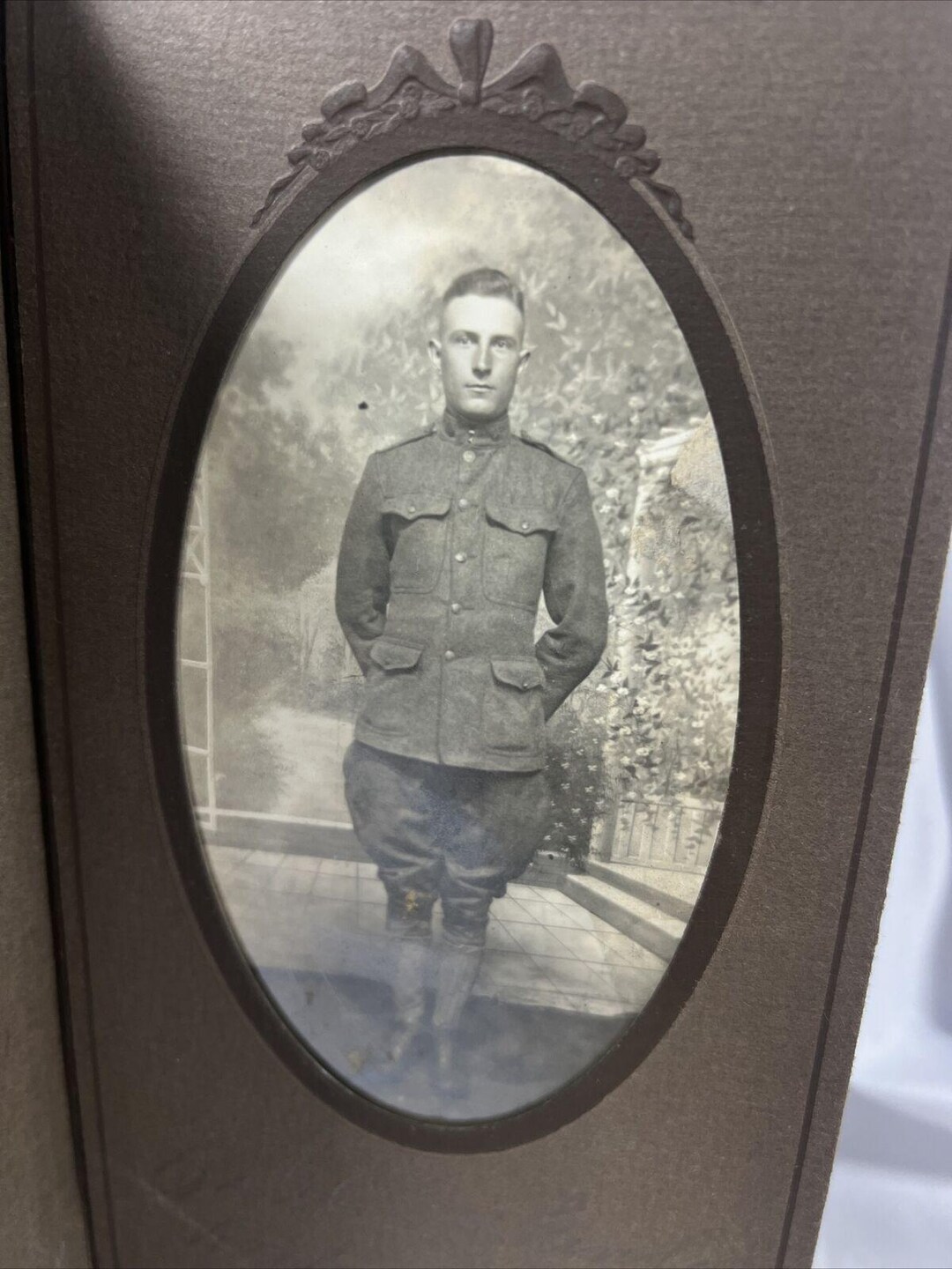 Black and White 1918 WW1 Soldier Handsome Young Man Vintage Antique ...