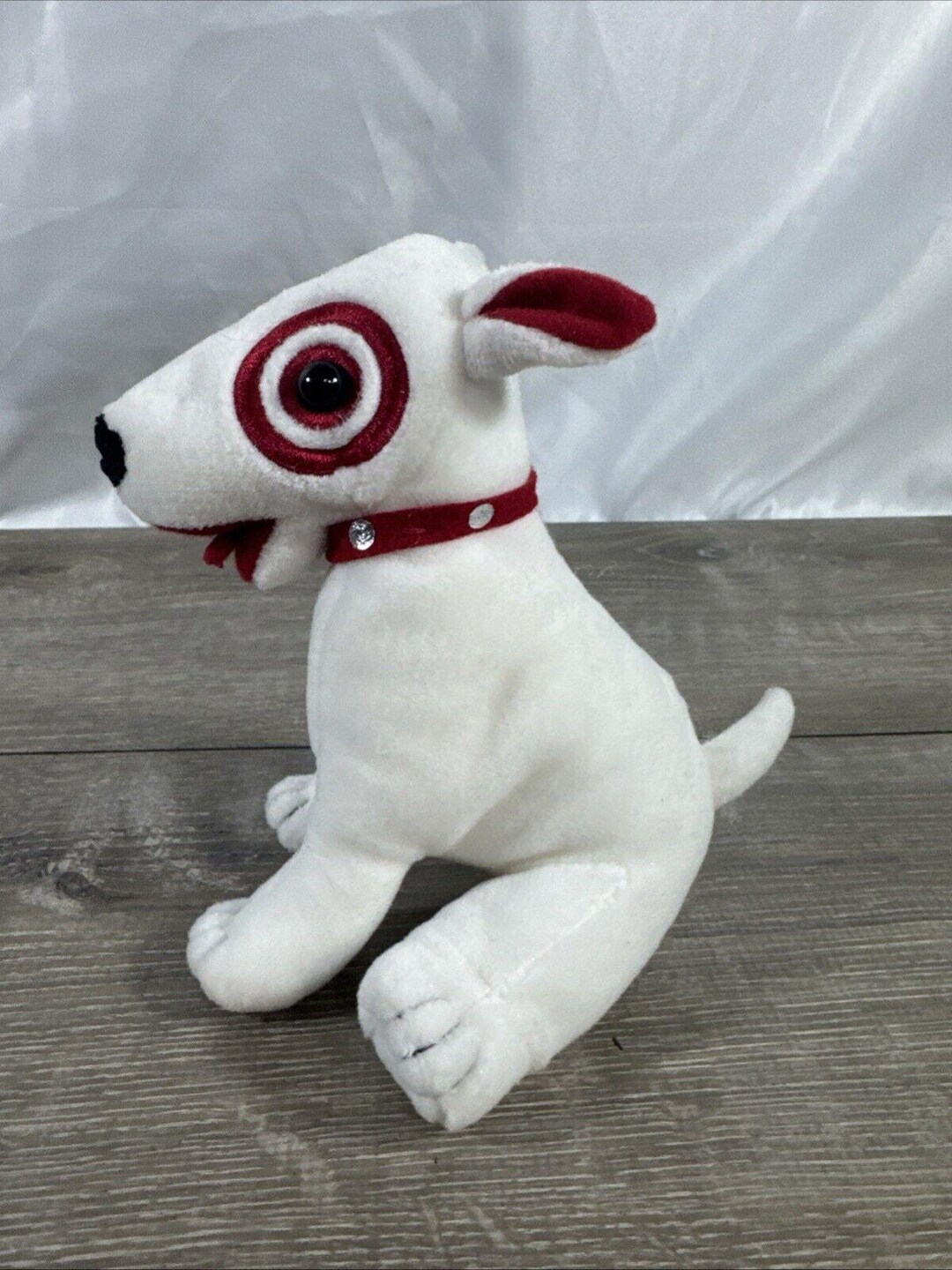 Target Bullseye Plush Dog Toy White & Red Polyester Stuffed Animal 7 ...