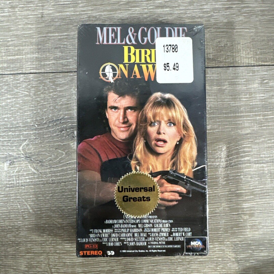 Bird on A Wire VHS, 1990 Mel Gibson and Goldie Hawn Comedy Movie New ...