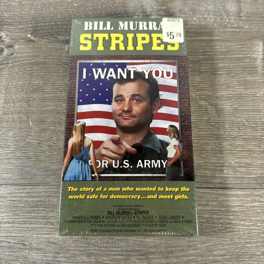 Stripes VHS Classic Comedy Starring Bill Murray New Factory Sealed Tape ...