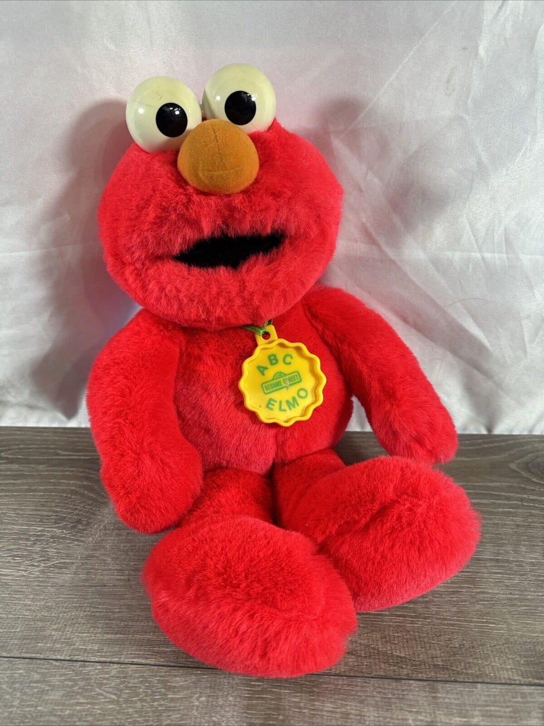 ABC Elmo Talking Plush 16 Inch Sesame 1993 Stuffed Animal Hasboro Used ...