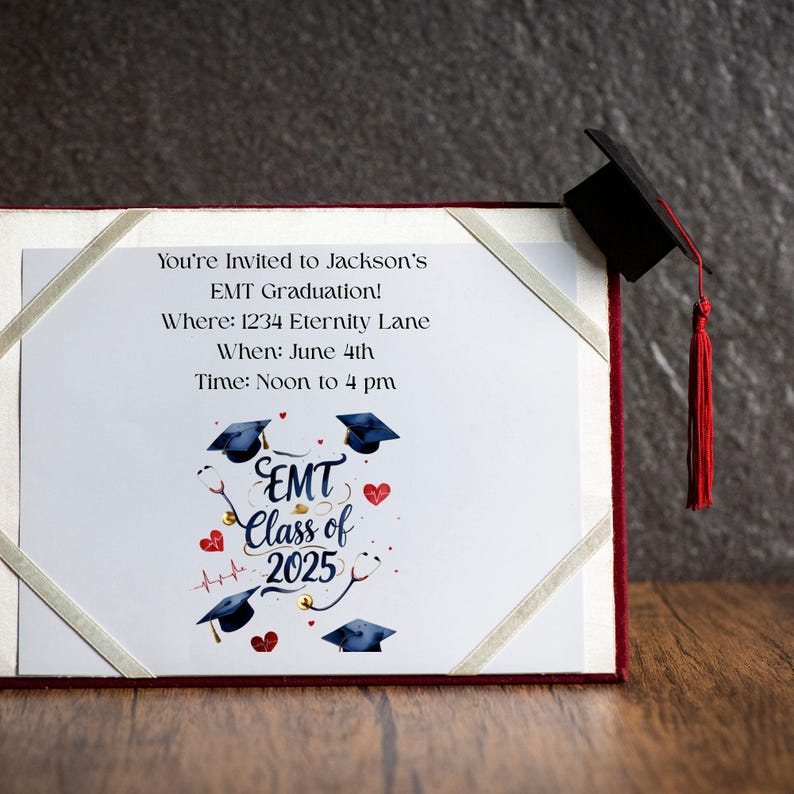 EMT Class of 2025 Graduate Png Clipart, Watercolor EMT Graduation Caps ...