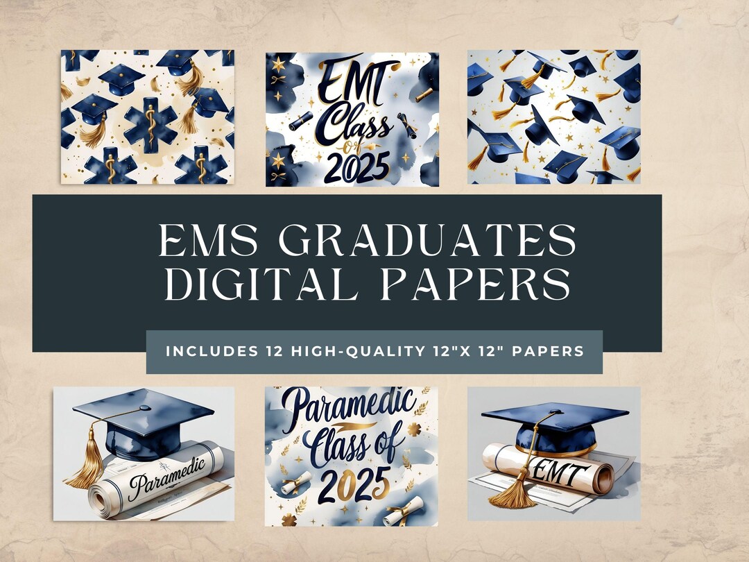 EMS Graduates Digital Paper Pack Class of 2025, Paramedic and EMT ...